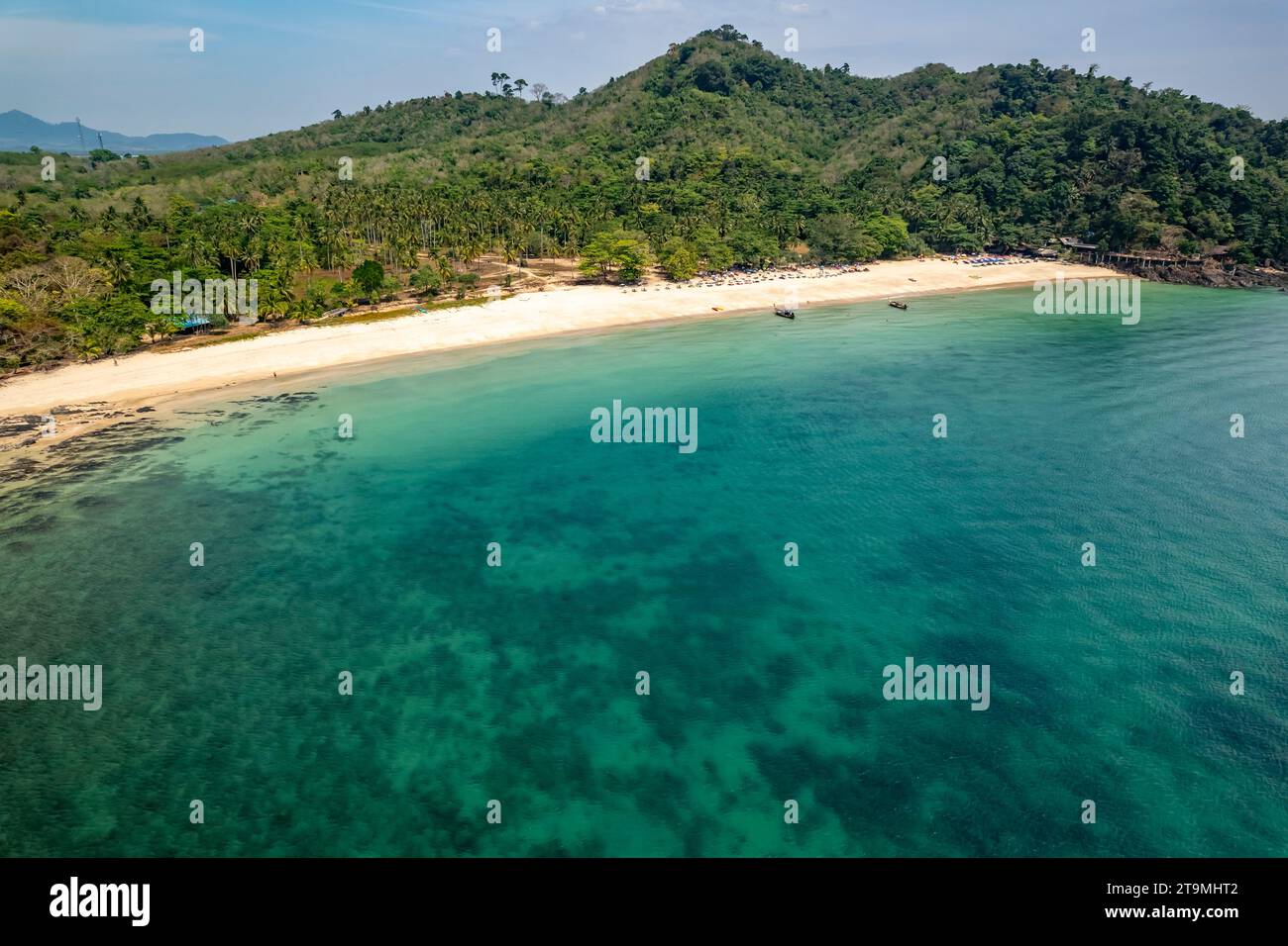 Farang oder Charlie Beach aus der Luft gesehen, Insel Koh Mook ...