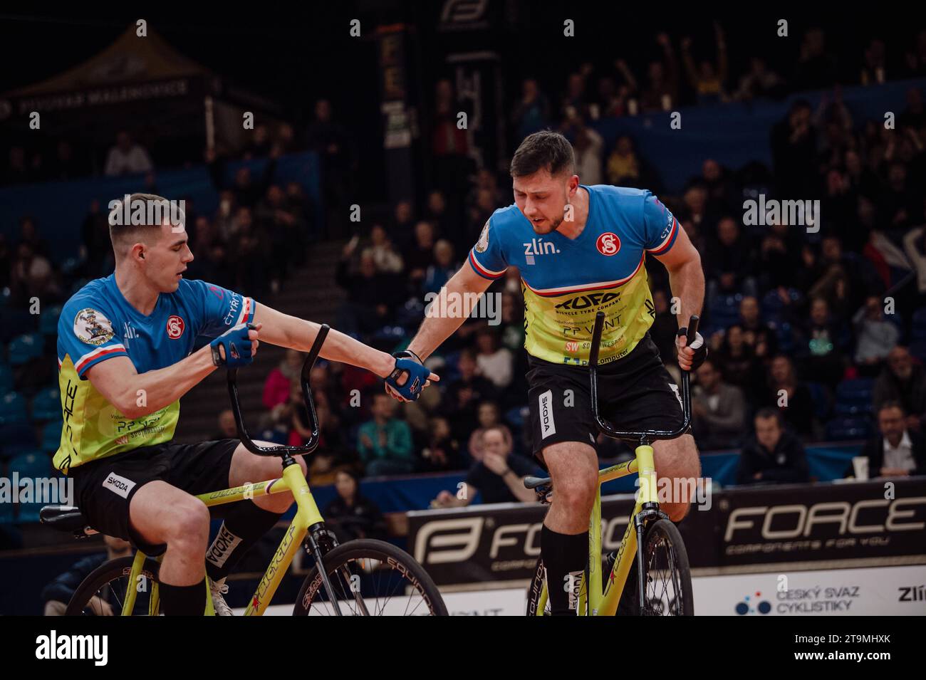 Cycleball Worldcup 2023 Final, Radek Adam (right), Tomas Horak (left ...