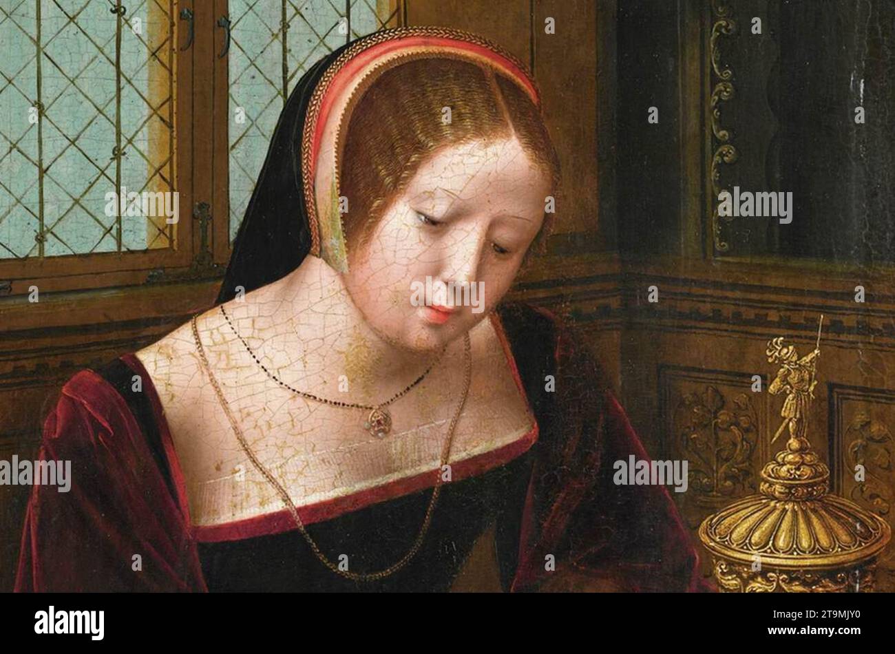 Lady Writing at a Desk (detail) 1530s by Master Of Female Half-Lengths ...