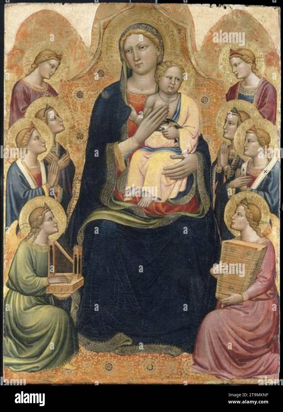 Virgin and Child with Eight Angels c. 1385 by Tommaso Del Mazza Stock Photo - Alamy