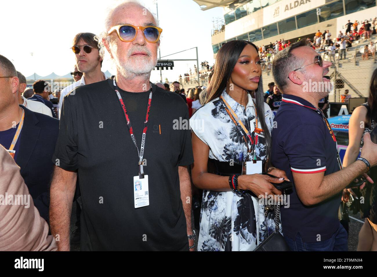 Abu Dhabi. 26th Nov, 2023. Flavio Briatore and Naomi Campbell during ...