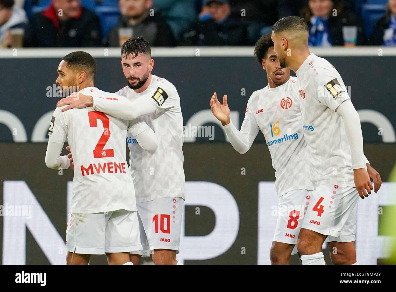 Sinsheim, Germany. 26th Nov, 2023. Soccer: Bundesliga, TSG 1899 Hoffenheim - FSV Mainz 05 ...