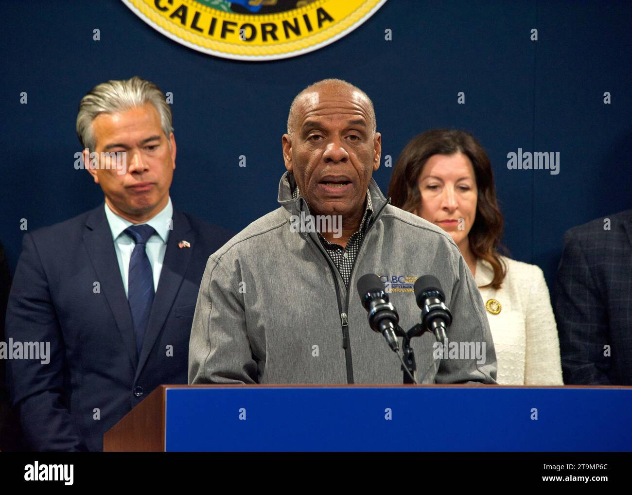 Sacramento, CA - Feb 1, 2023: State Senator Steven Bradford speaking at ...