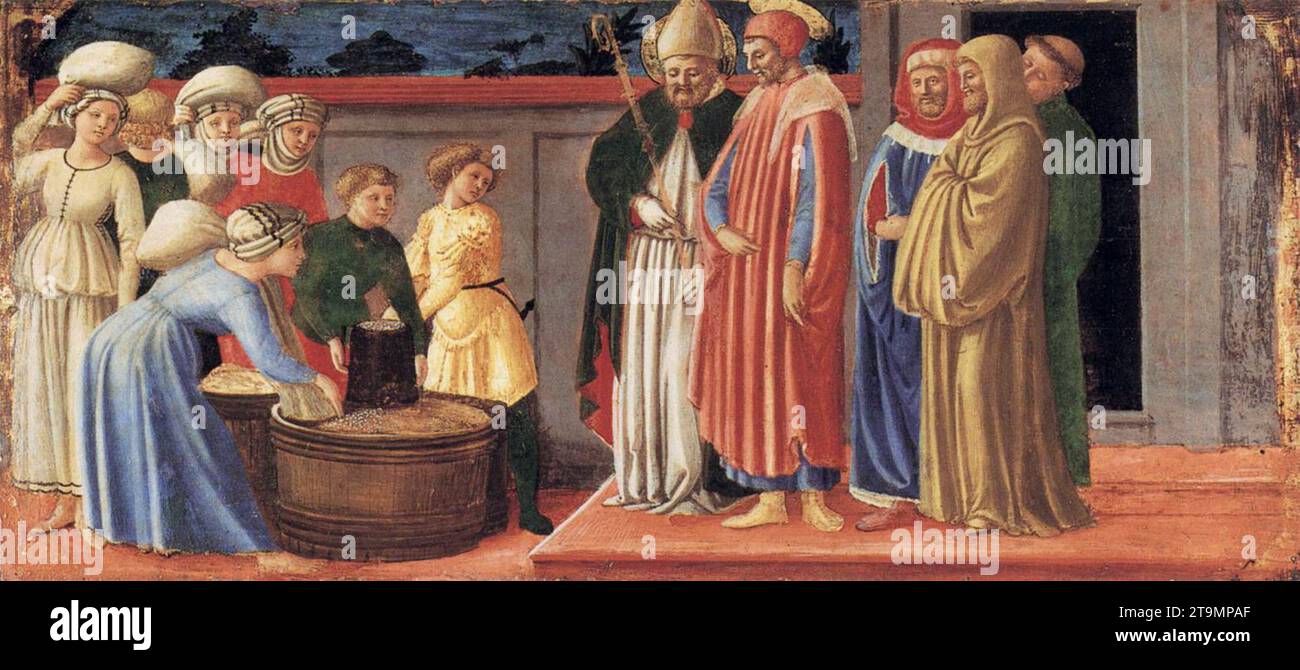Sts Justus and Clement Multiplying the Grain of Volterra c. 1450 by ...