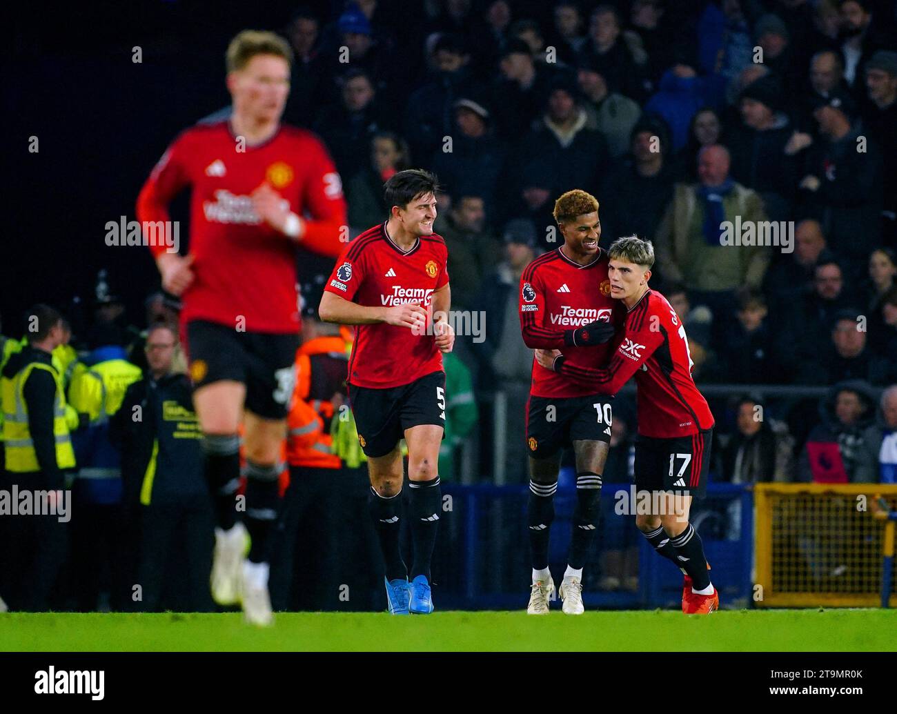 Manchester United's Marcus Rashford celebrates with team-mate Alejandro ...