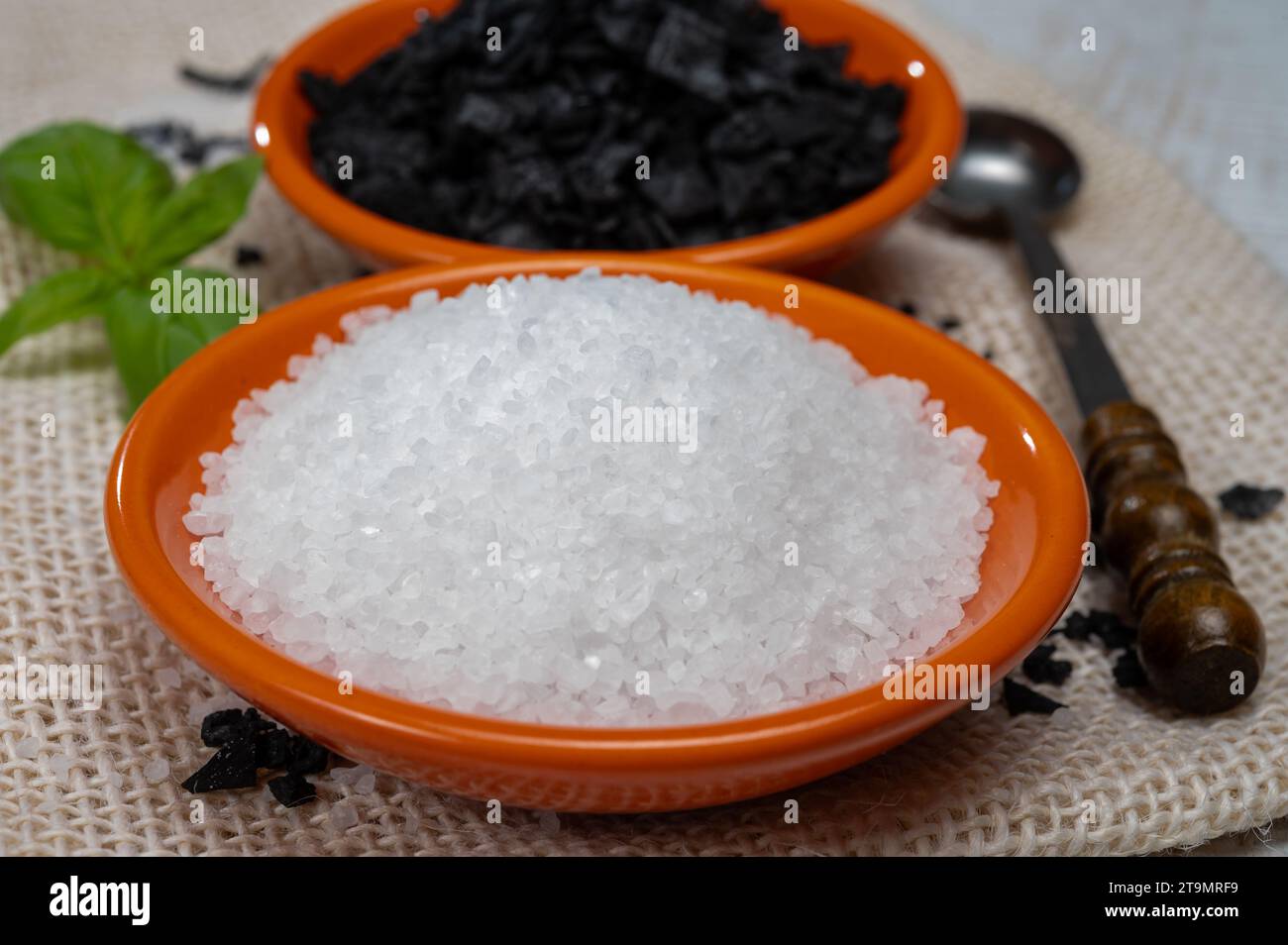 Black and white Mediterranean sea salt close up, Cyprus Black Salt ...