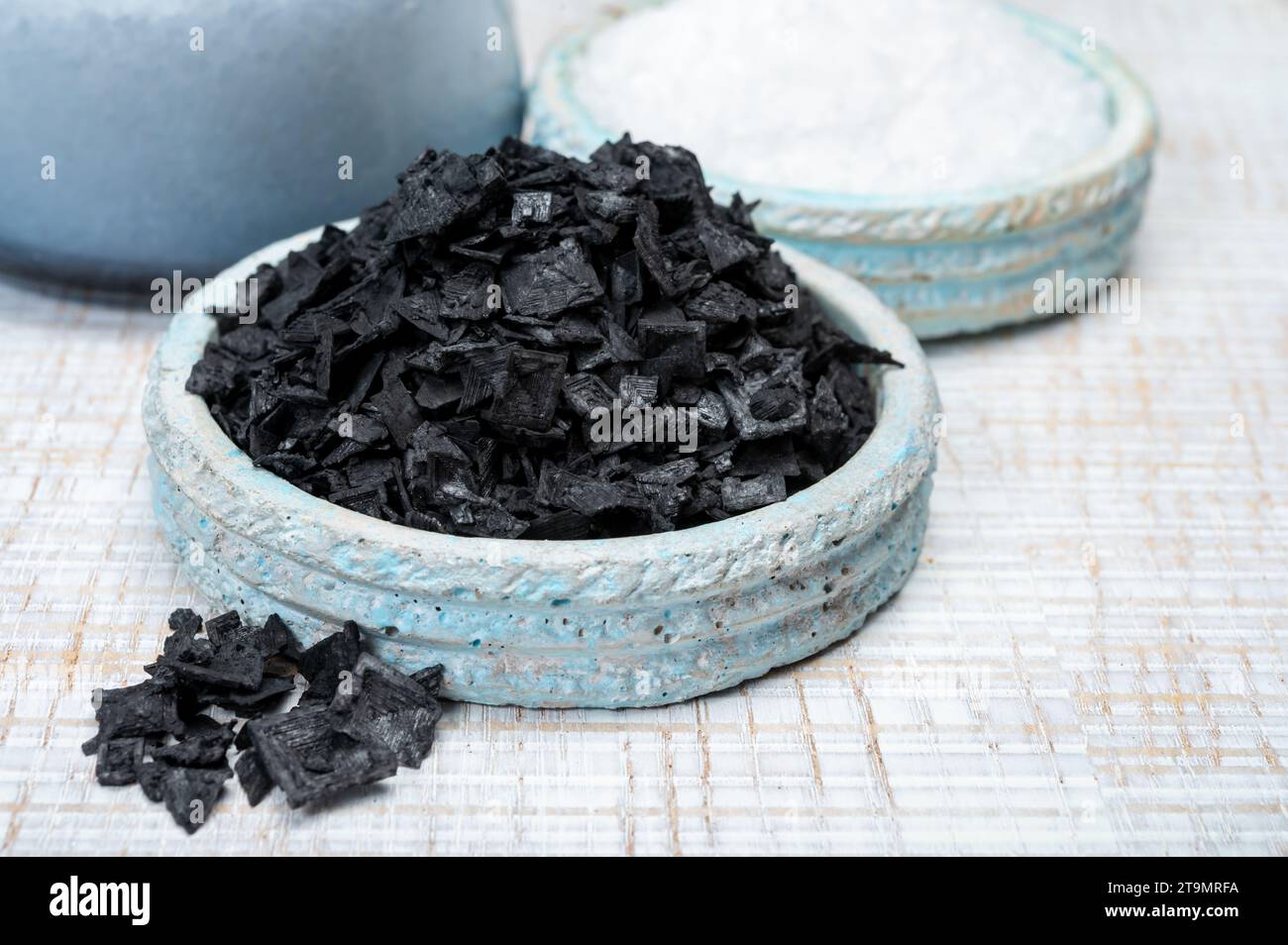 Black and white Mediterranean sea salt close up, Cyprus Black Salt ...