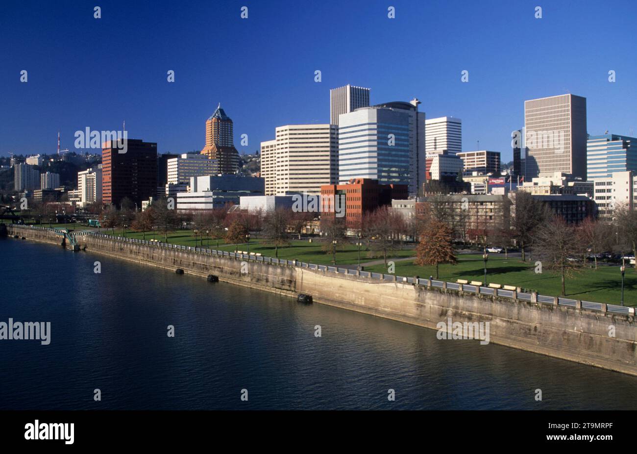 Downtown from Morrison Bridge, Portland, Oregon Stock Photo - Alamy