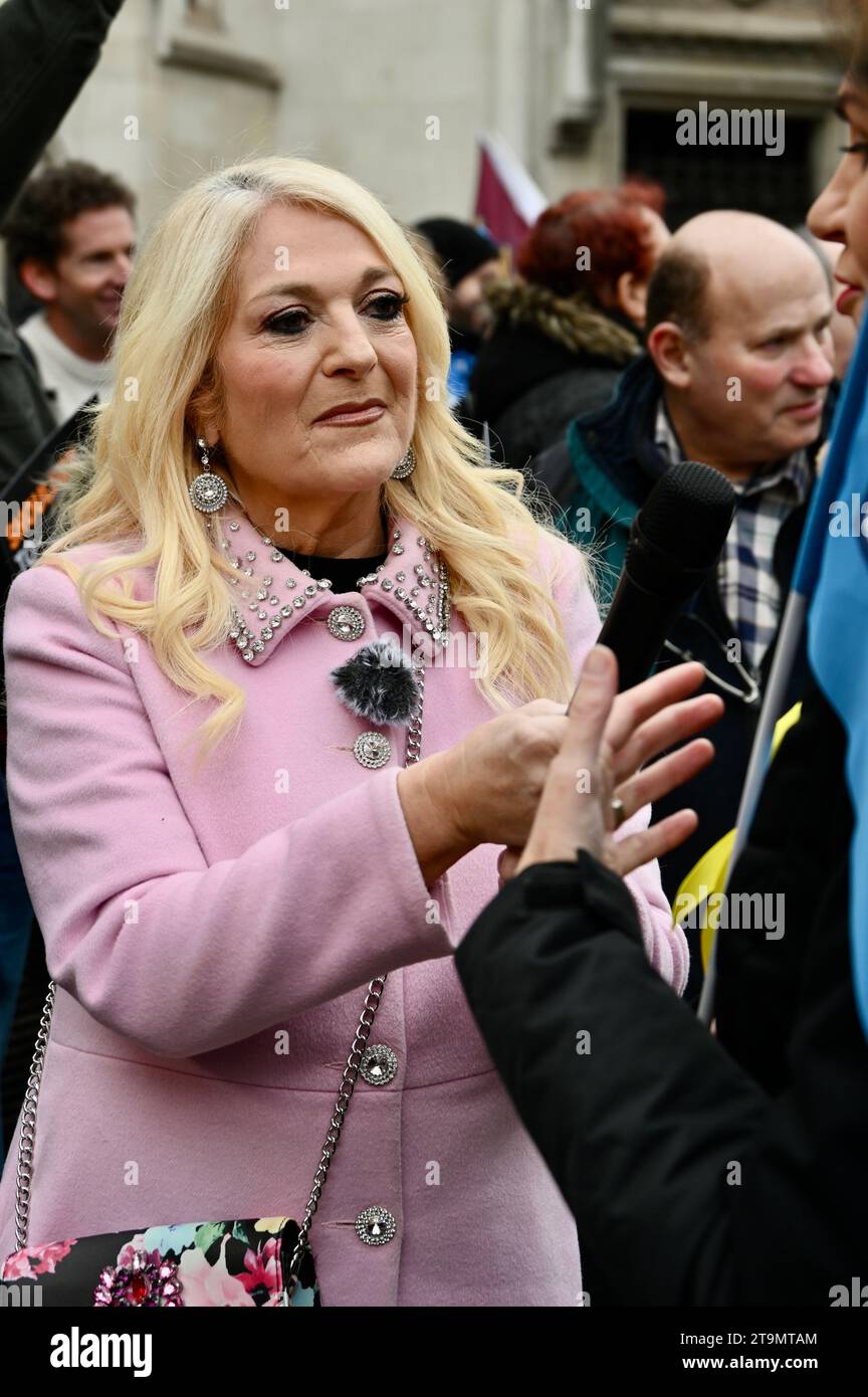 London, UK. Vanessa Feltz, March Against Antisemitism. Standing ...