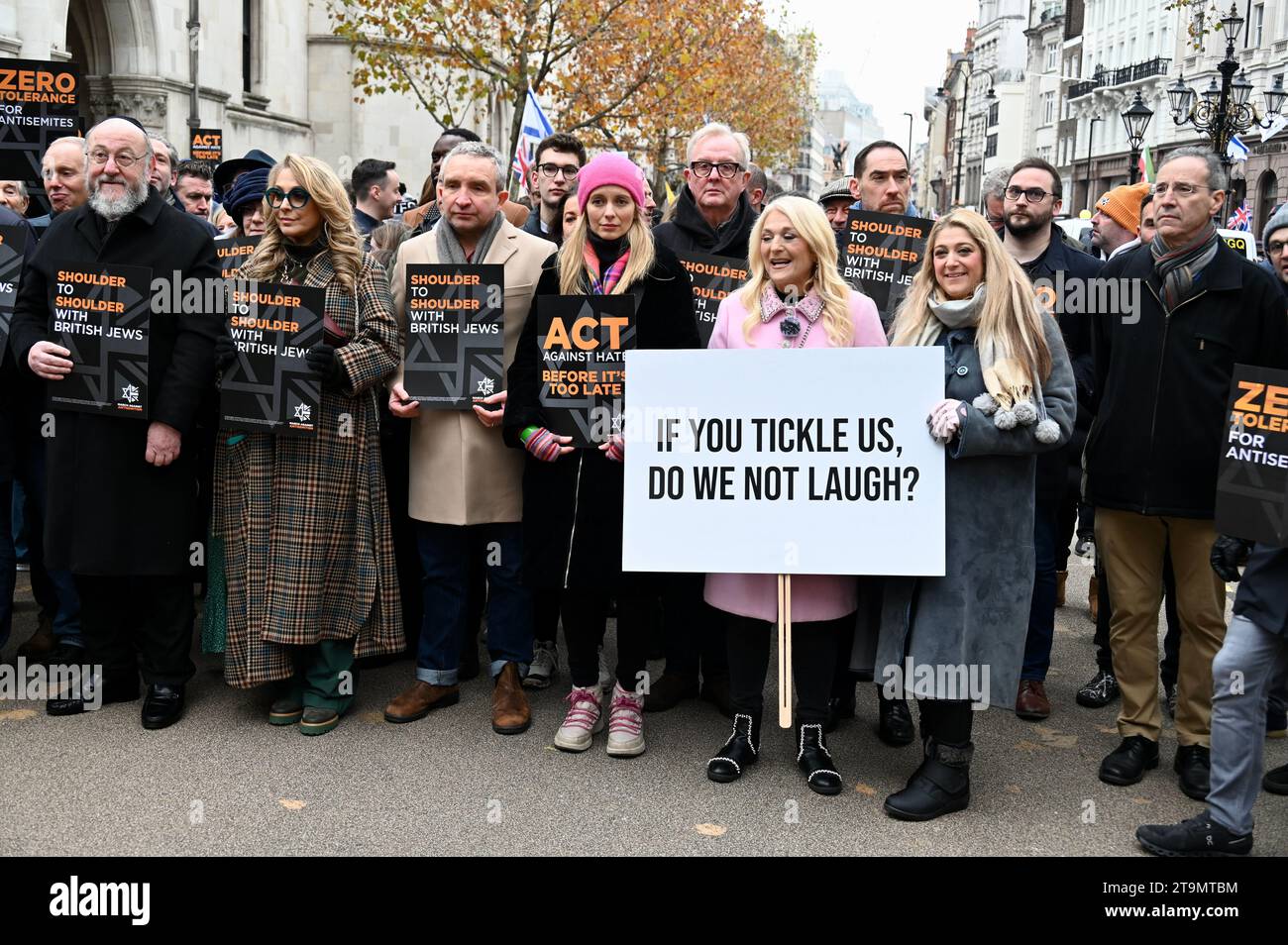 London, UK. Eddie Marsan, Vanessa Feltz, March Against Antisemitism ...