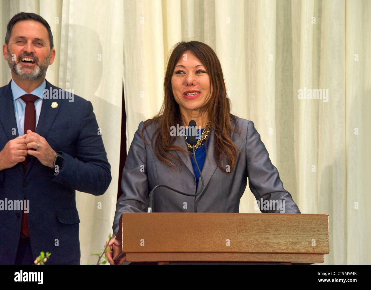 San Francisco, CA - March 24, 2023: State Treasurer Fiona Ma speaking ...