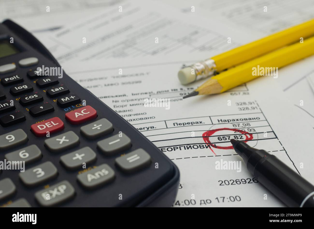 Household bills calculator hi-res stock photography and images - Alamy