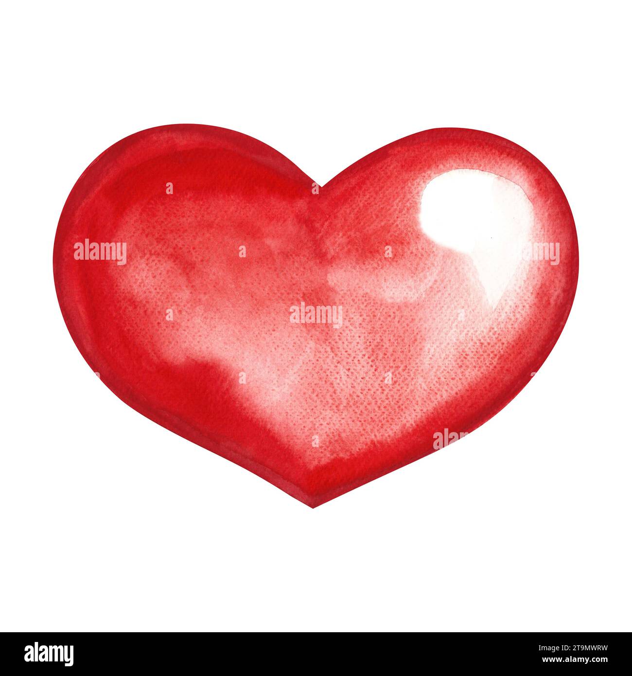 Red heart, an element of your design. Watercolor illustration, hand ...