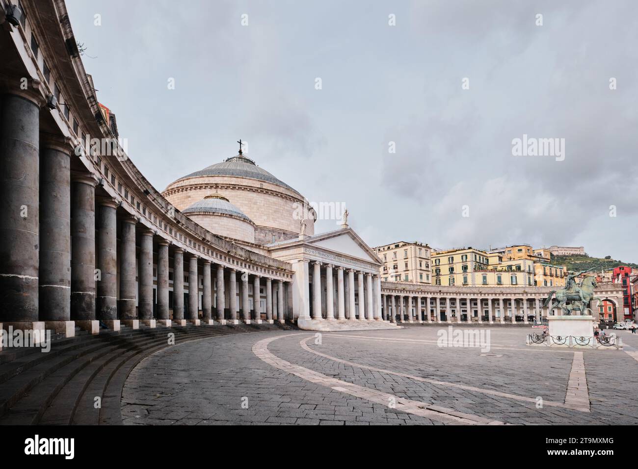 Naples, Italy - November 7 2023: Basilica of San Francesco di Paola, located on Piazza del ...