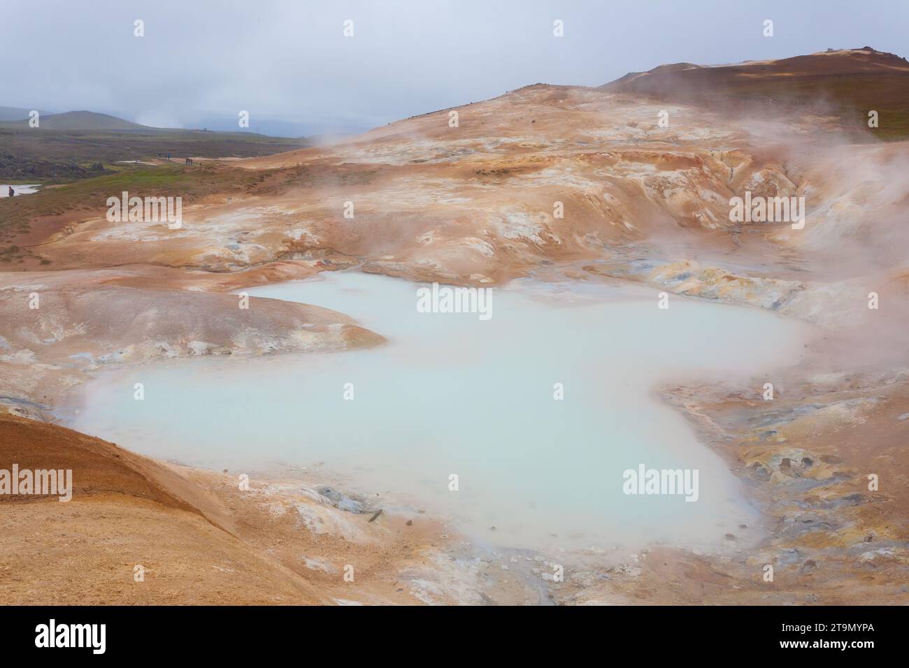 Leirhnjukur mud pools view, Iceland landmark. Icelandic landscape Stock ...