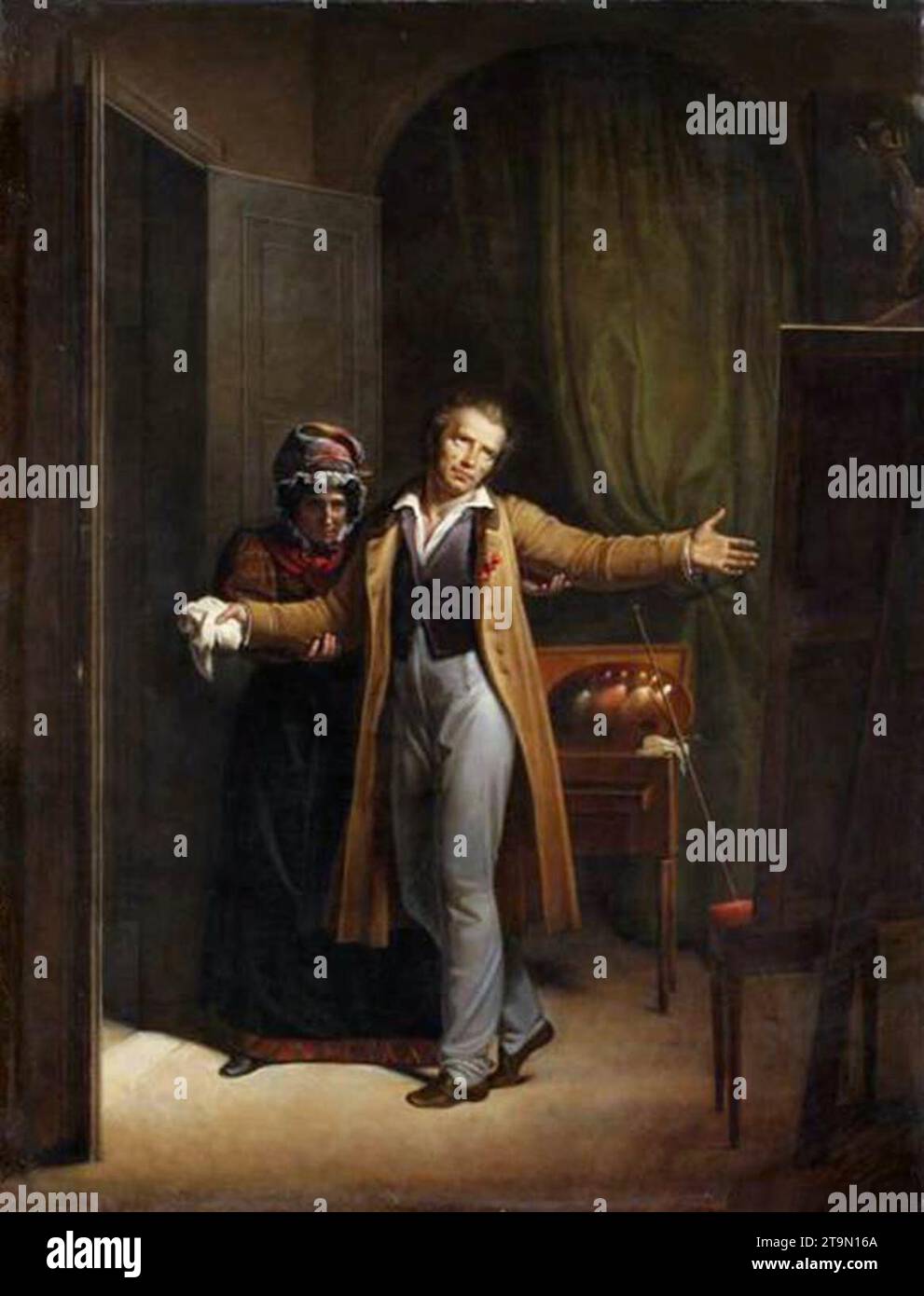 Girodet's Farewell to His Studio 1826 by Alexandre Menjaud Stock Photo ...