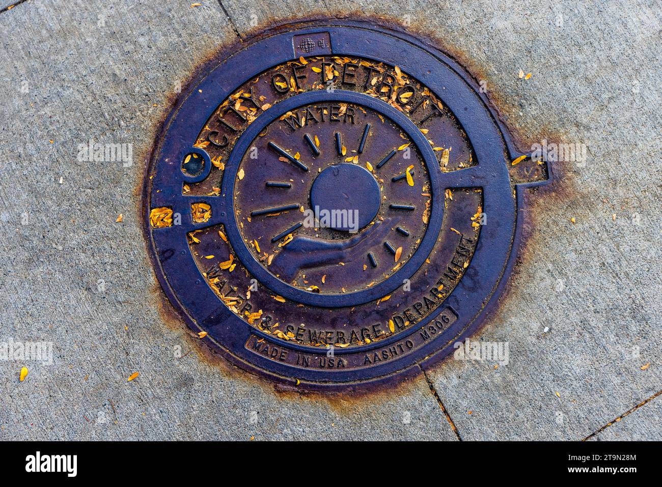 Manhole Cover in Detroit, United States. PWater and Sewerage Department ...