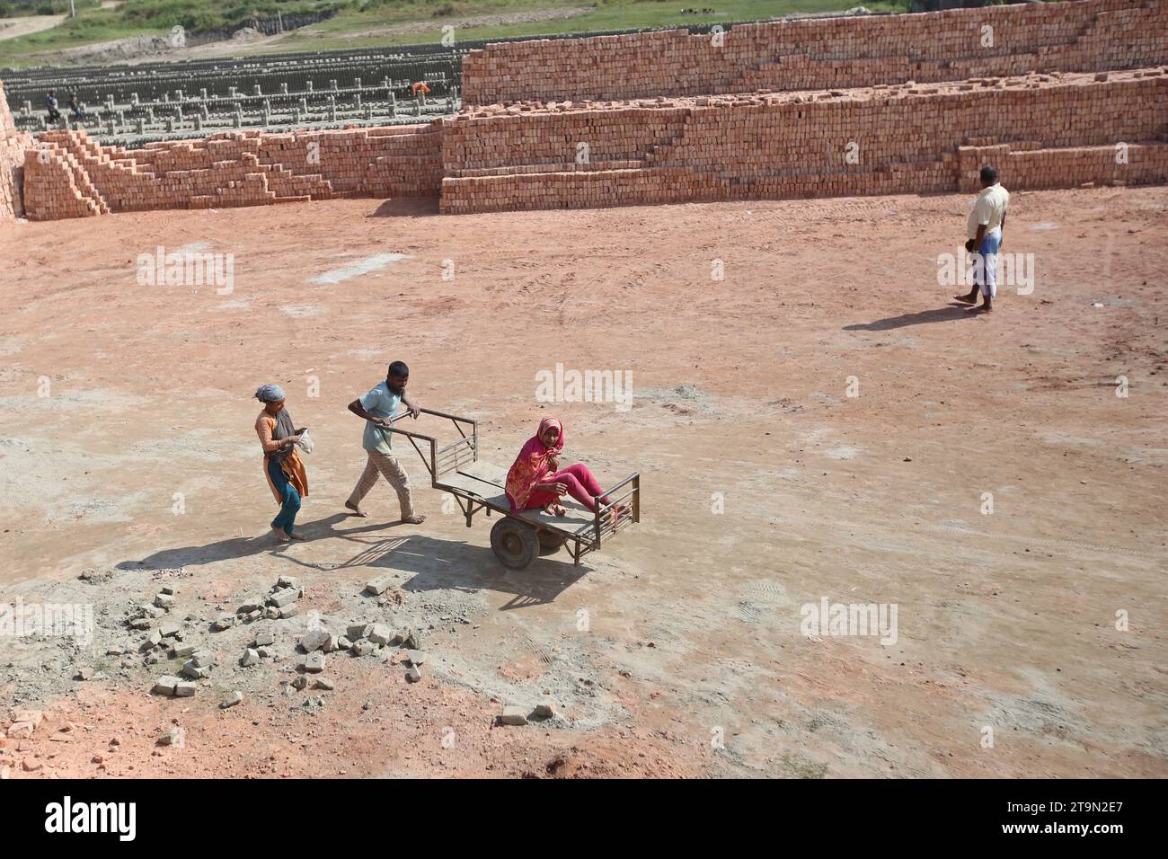 Dhaka, Wari, Bangladesh. 25th Nov, 2023. Laborer work at a brickyard ...