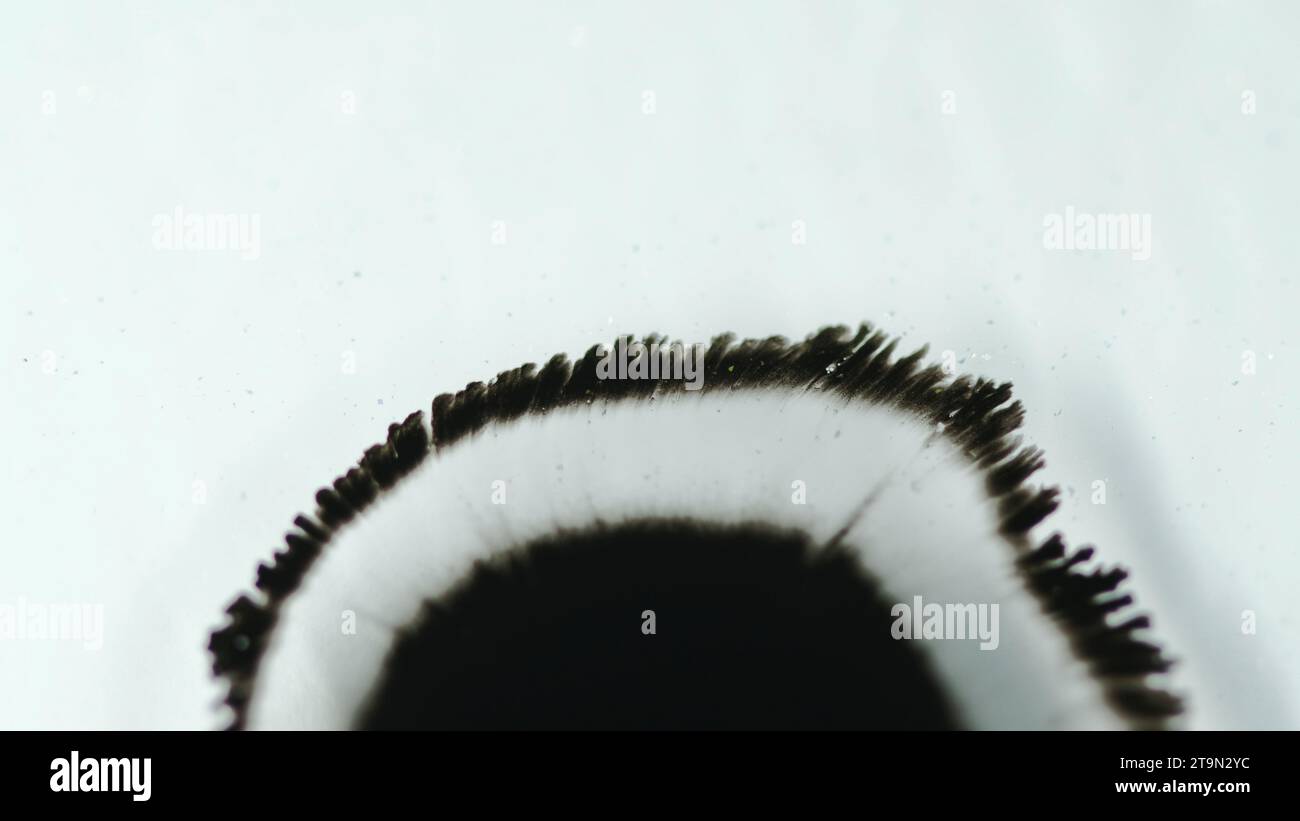 Ink splash paint drop fluid splatter black spill Stock Photo - Alamy