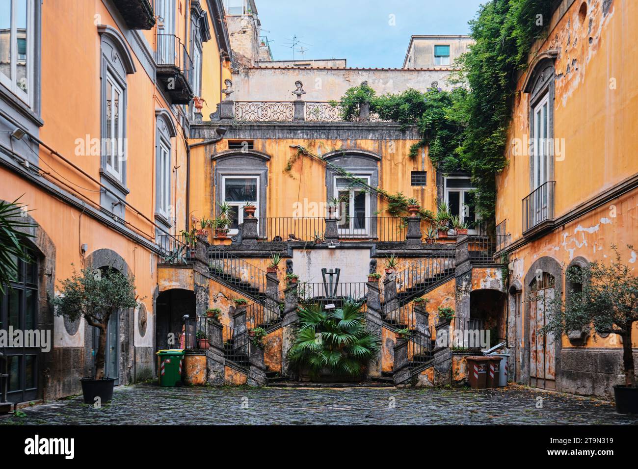Naples, Italy - November 8 2023: Beautiful classic Renaissance style residential house Palazzo ...