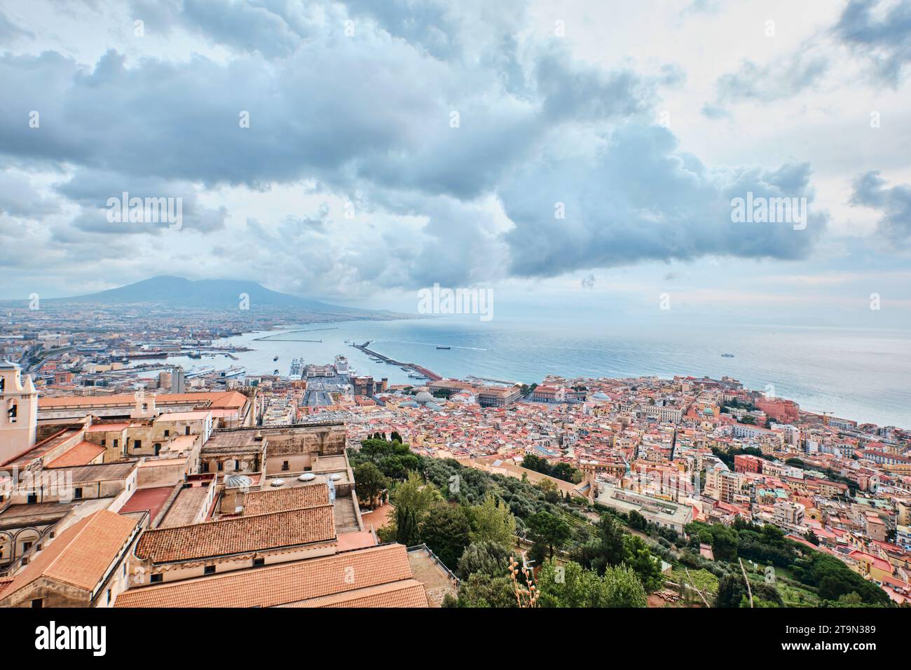 Naples, Italy - November 7 2023: Panorama of Naples, view of the port ...