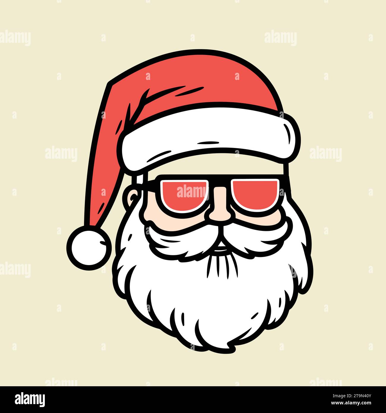 Cool Santa Claus with Sunglasses on isolated Background Stock Vector ...