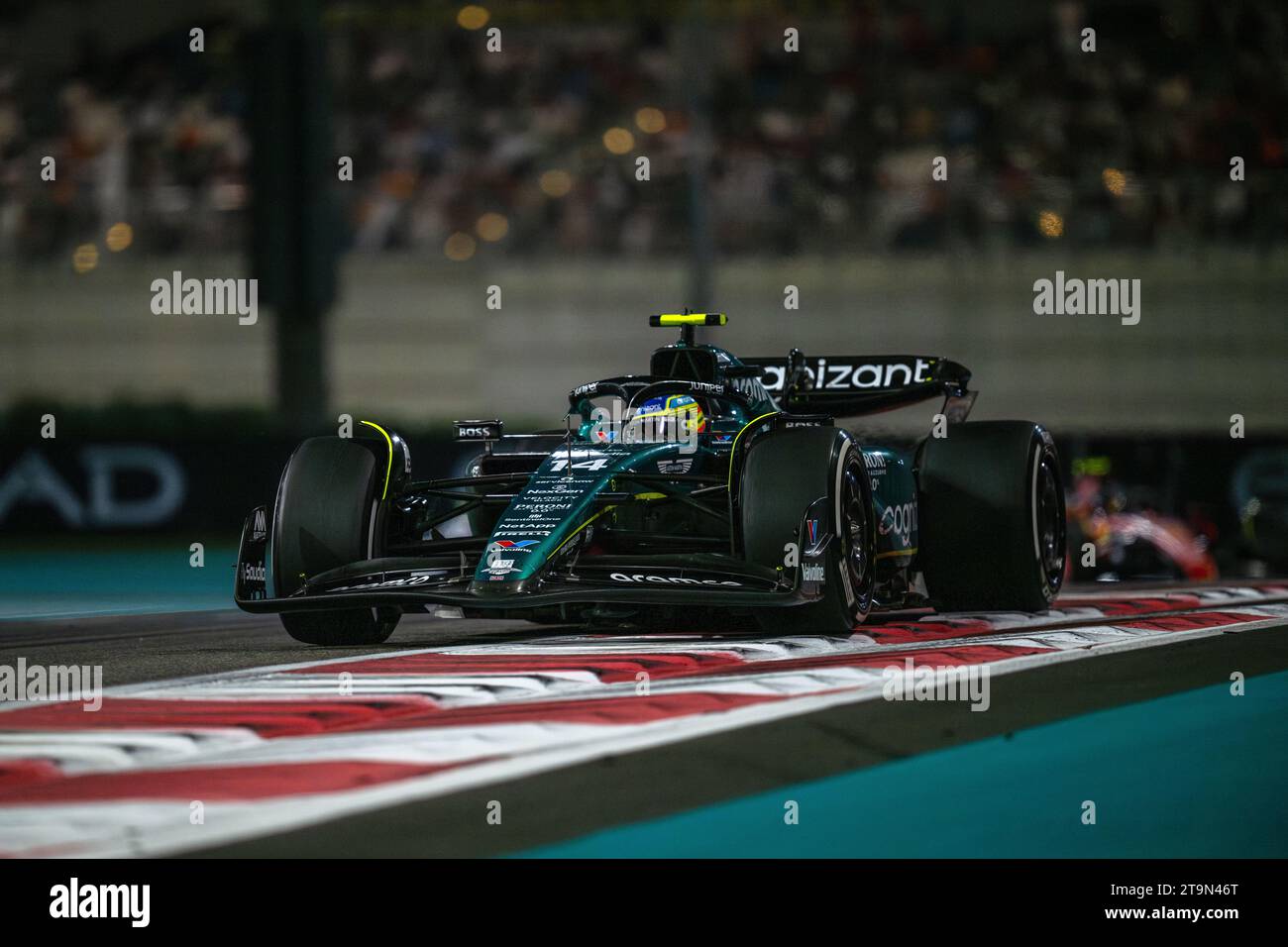 ABU DHABI,UAE. 26TH NOV 2023. FERNANDO ALONSO (ASTON MARTIN). AHMAD ...