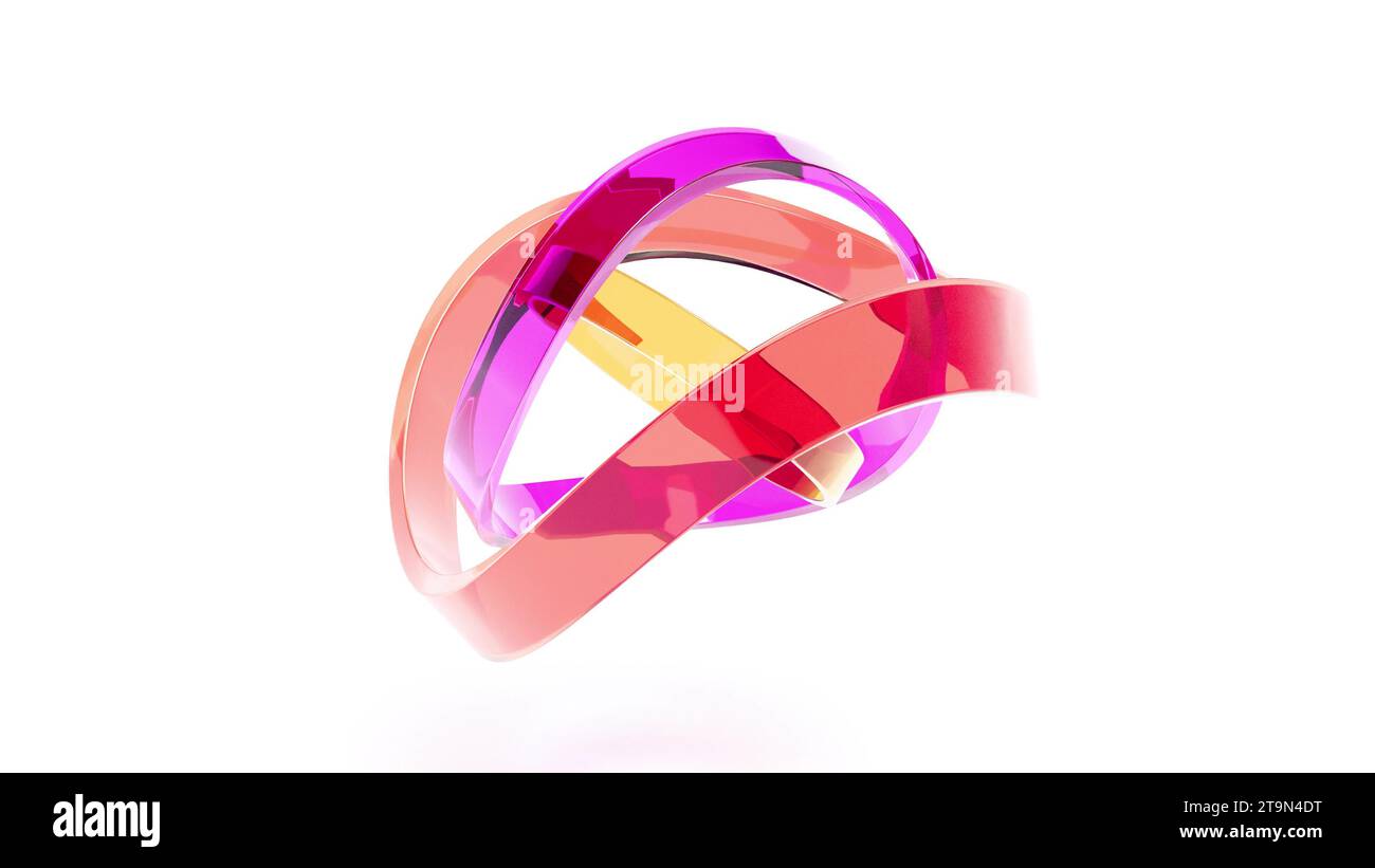 Color glass curve on white back intro 3d render Stock Photo - Alamy