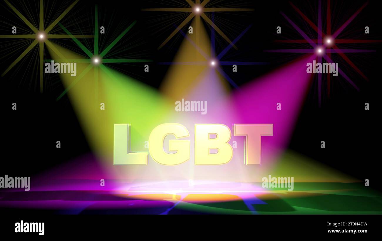 Color volume lights LGBT intro 3d render Stock Photo - Alamy