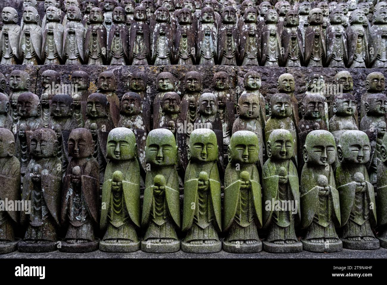 Stone Jizo statues at the Hasedera Temple in Kamakura Japan. Guardian ...