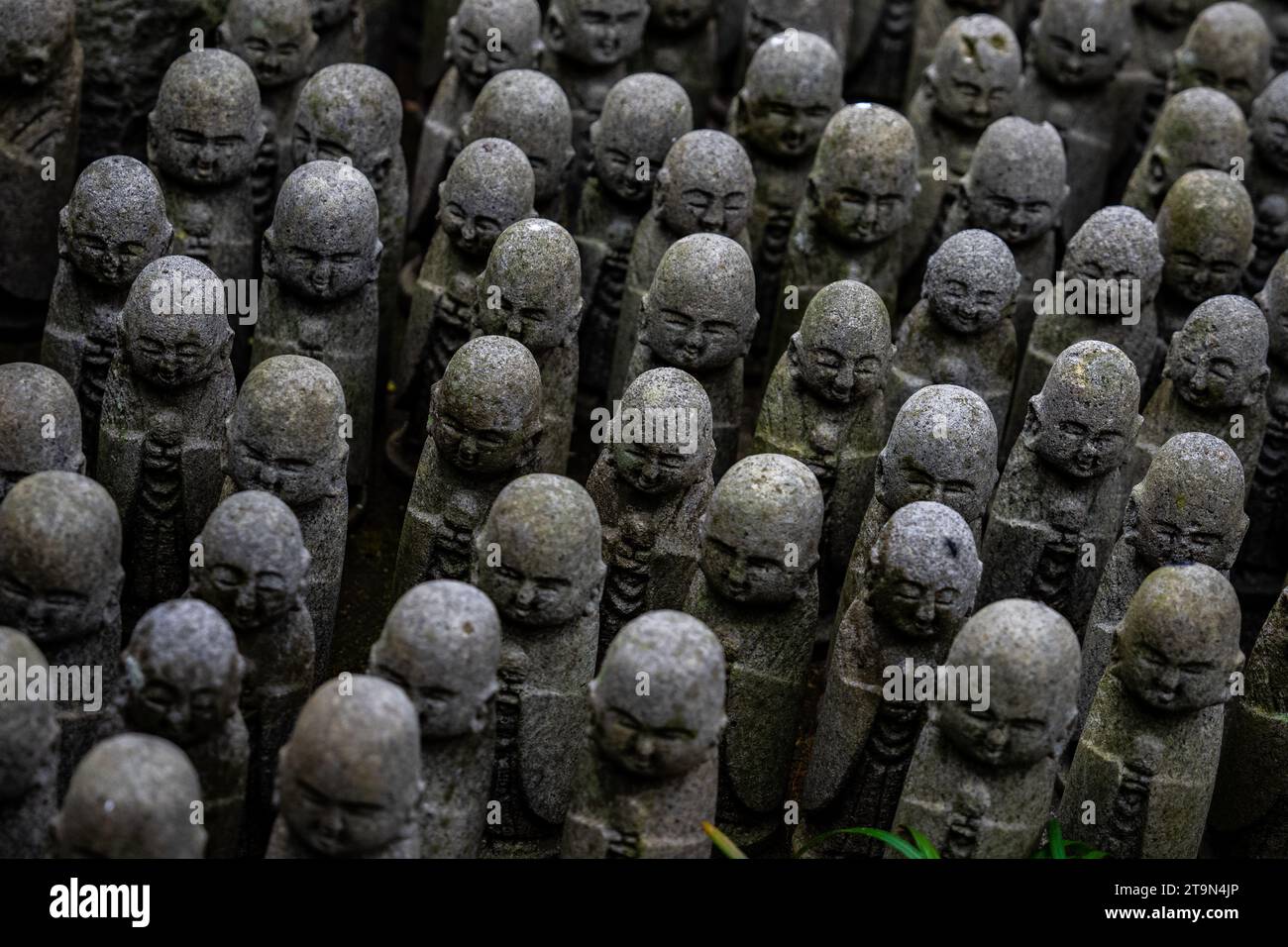 Stone Jizo statues at the Hasedera Temple in Kamakura Japan. Guardian ...