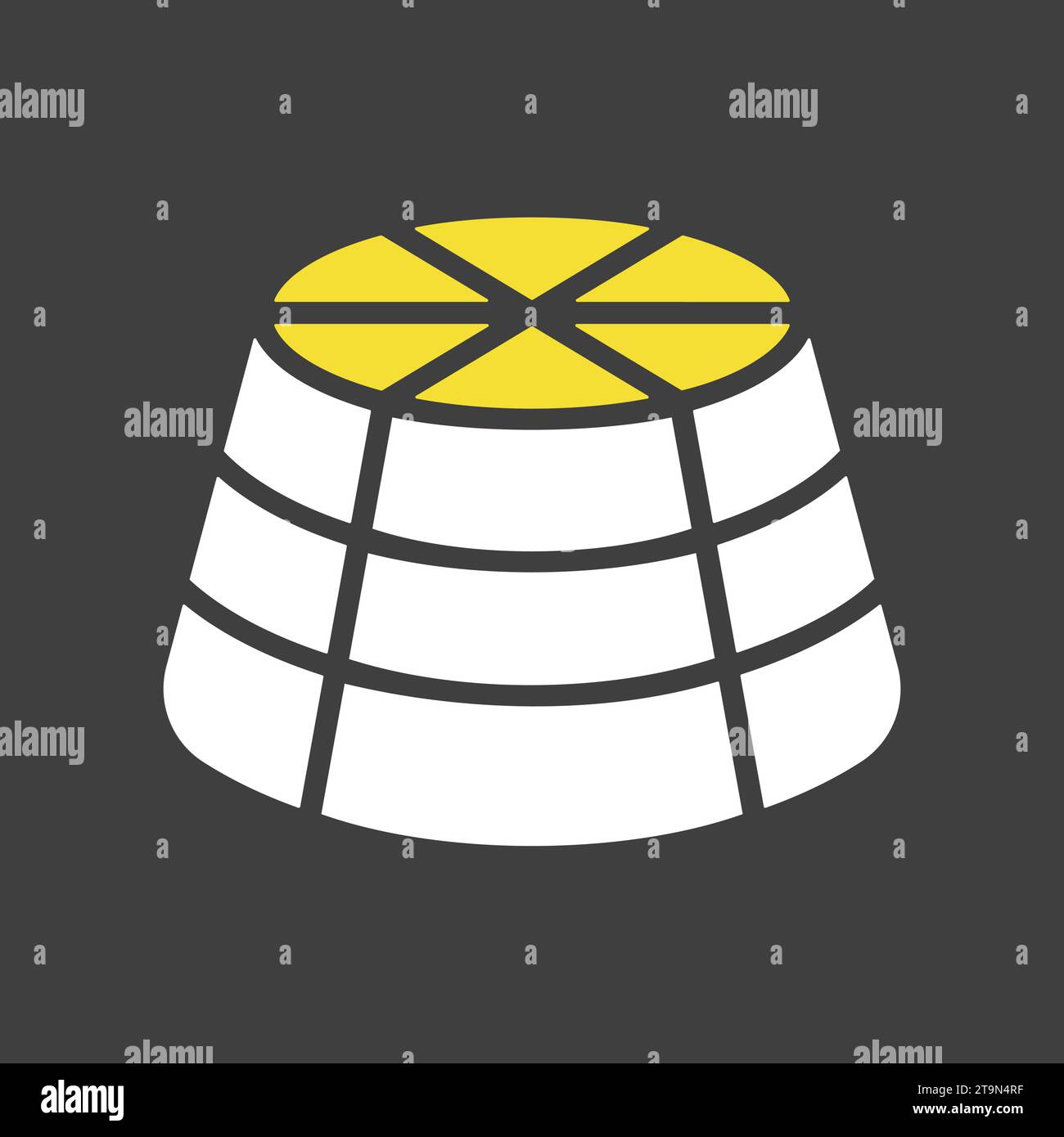 Ricotta cheese vector on dark background icon. Dairy product sign ...