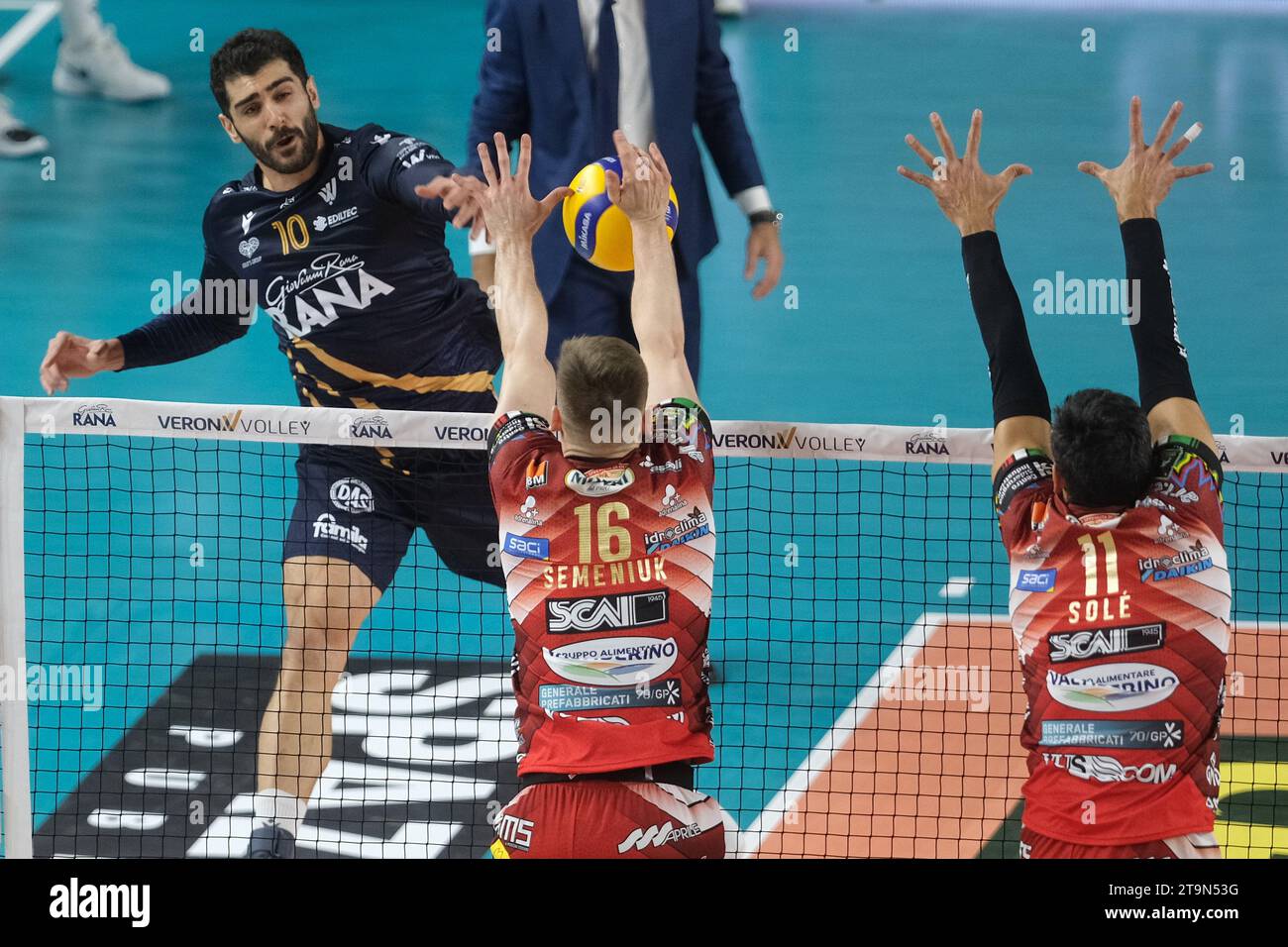 Verona, Italy. 26th Nov, 2023. Amin Esmaeilnezhad of Rana Verona in ...