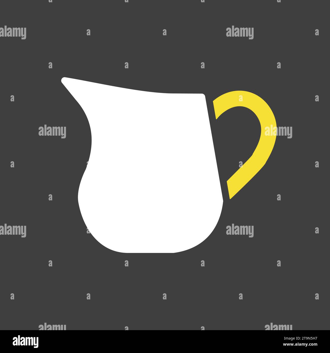 Creamer jug vector on dark background icon. Dairy product sign. Graph ...