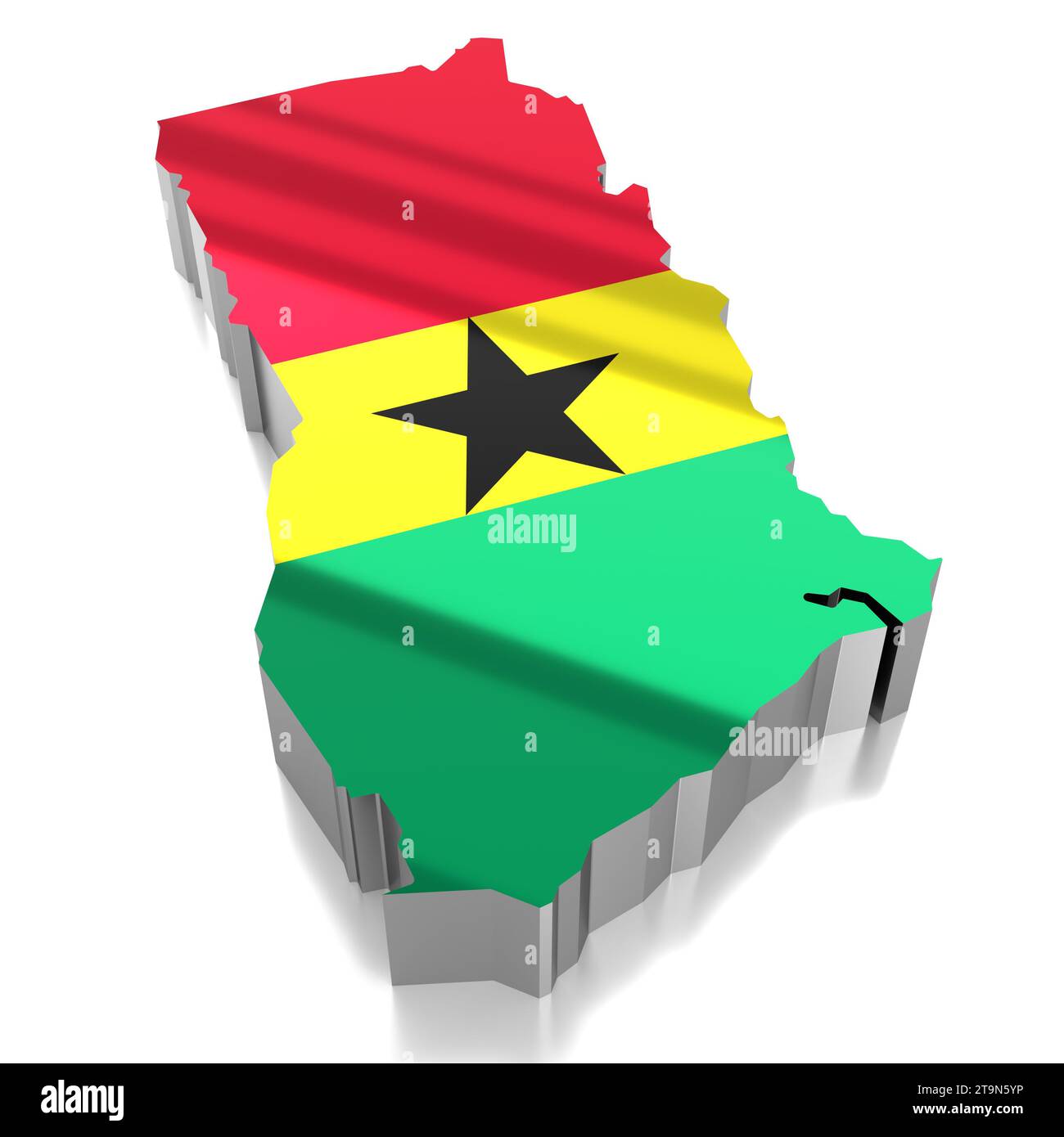 Ghana - country borders and flag - 3D illustration Stock Photo - Alamy
