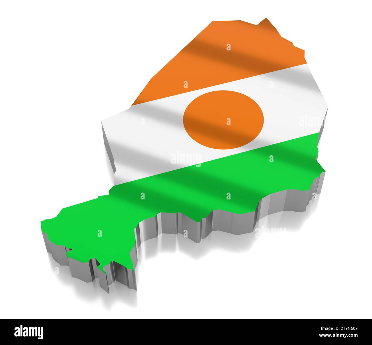 Niger - country borders and flag - 3D illustration Stock Photo - Alamy