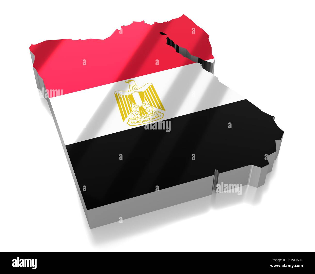 Egypt - country borders and flag - 3D illustration Stock Photo - Alamy