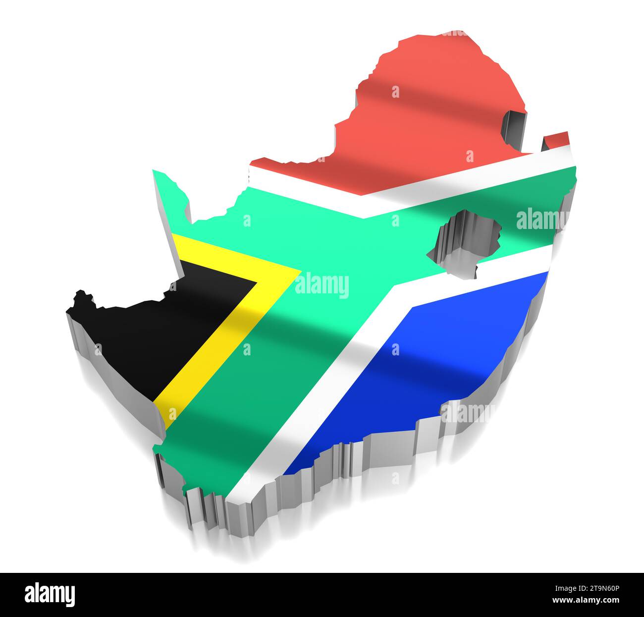 South Africa - country borders and flag - 3D illustration Stock Photo ...