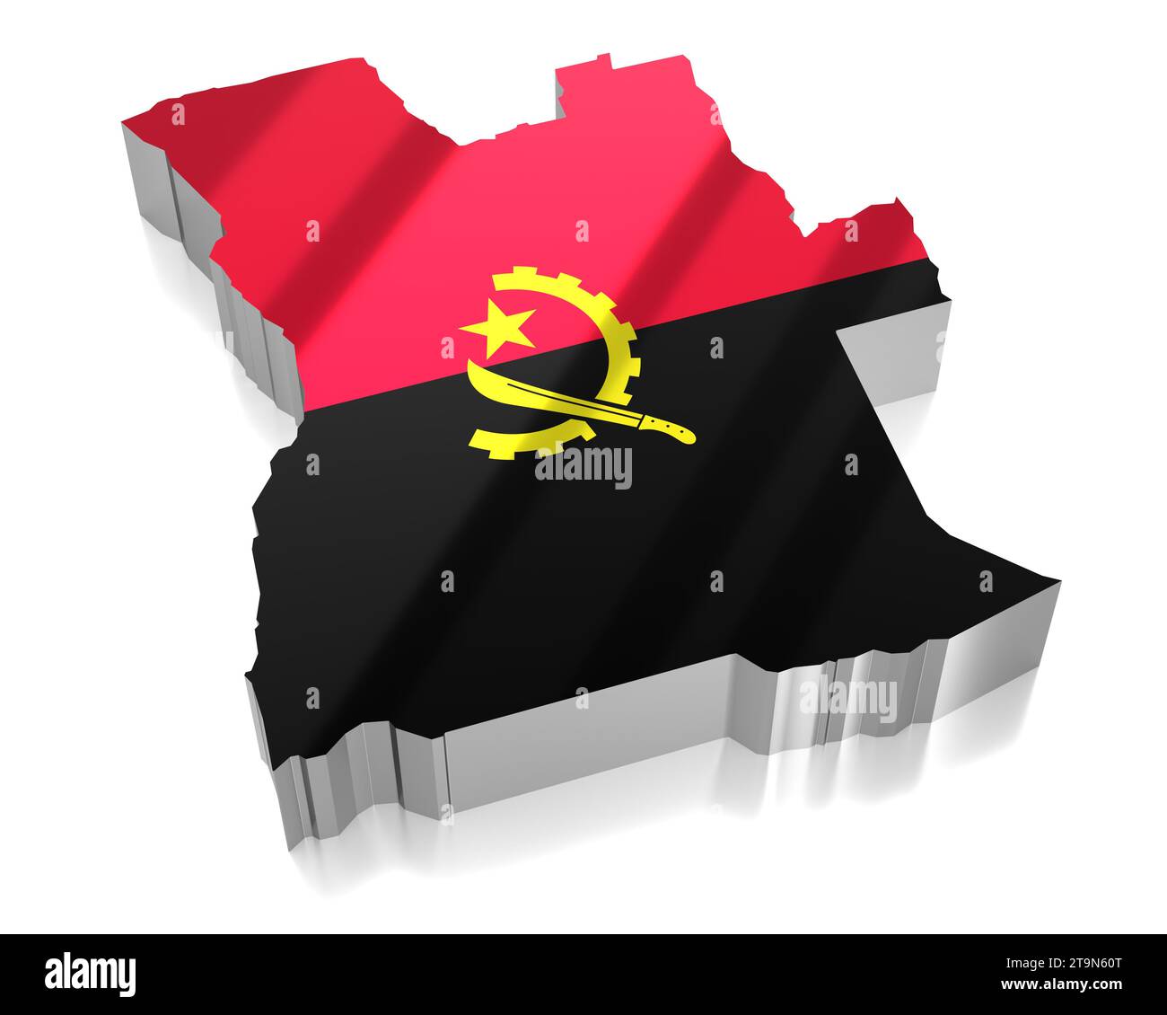 3d map angola borders hi-res stock photography and images - Alamy