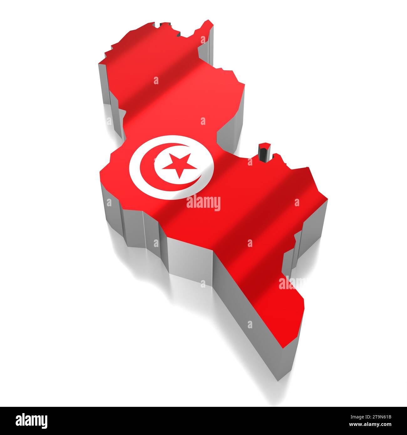 Tunisia 3d map borders hi-res stock photography and images - Alamy