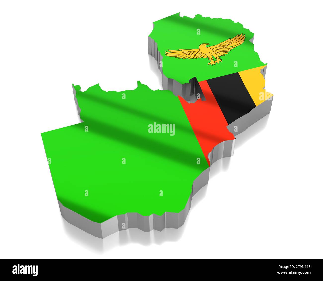 3d map zambia borders hi-res stock photography and images - Alamy