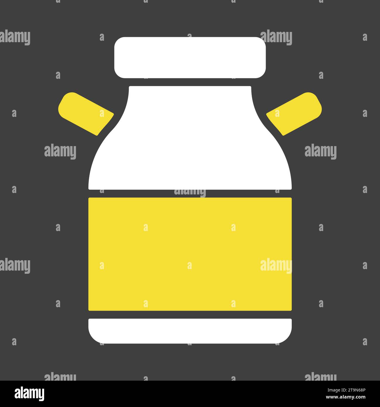 Milk barrel vector on dark background icon. Dairy product sign. Graph ...