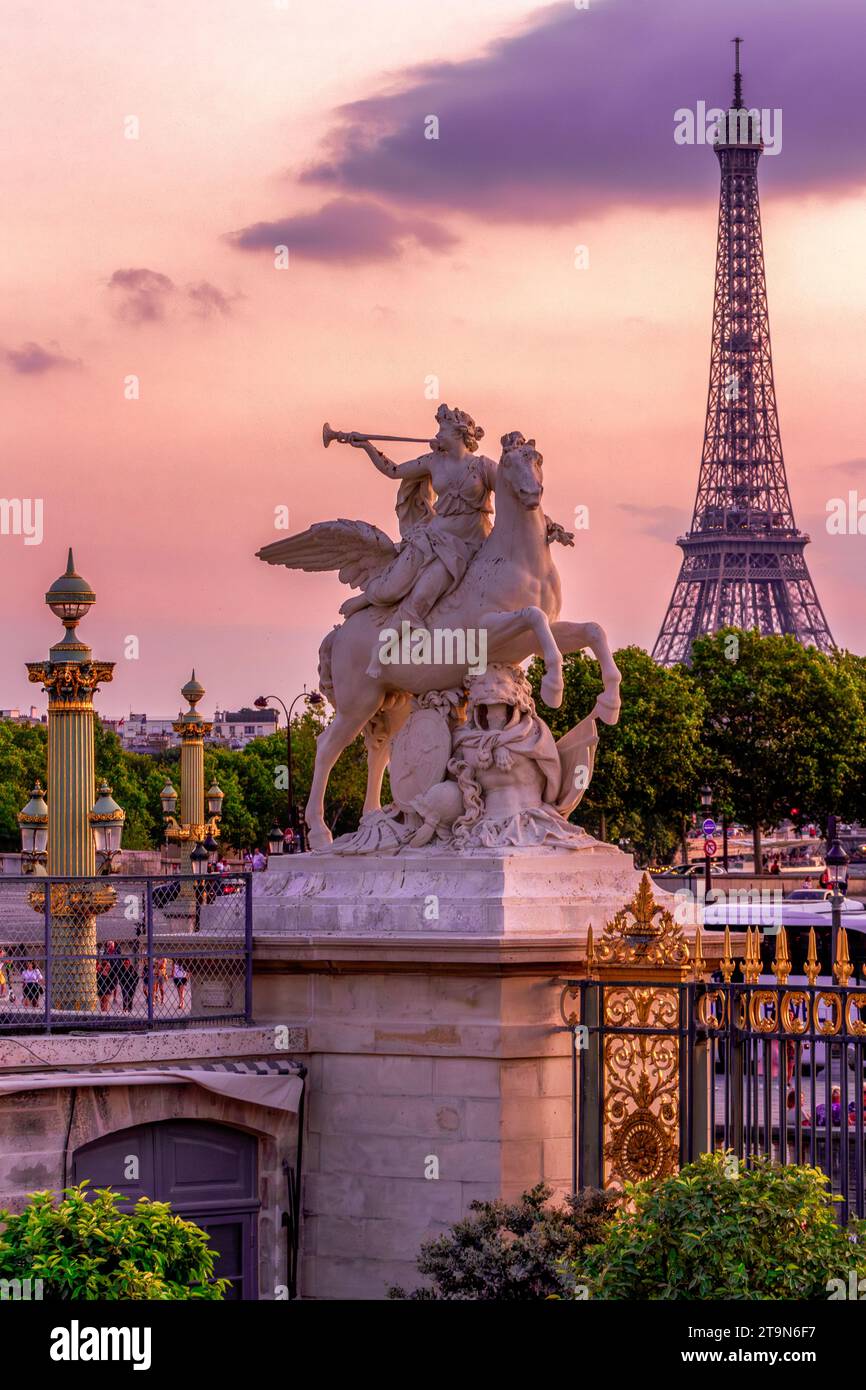 The sun bids adieu over Paris, casting a lavender glow onto the ...