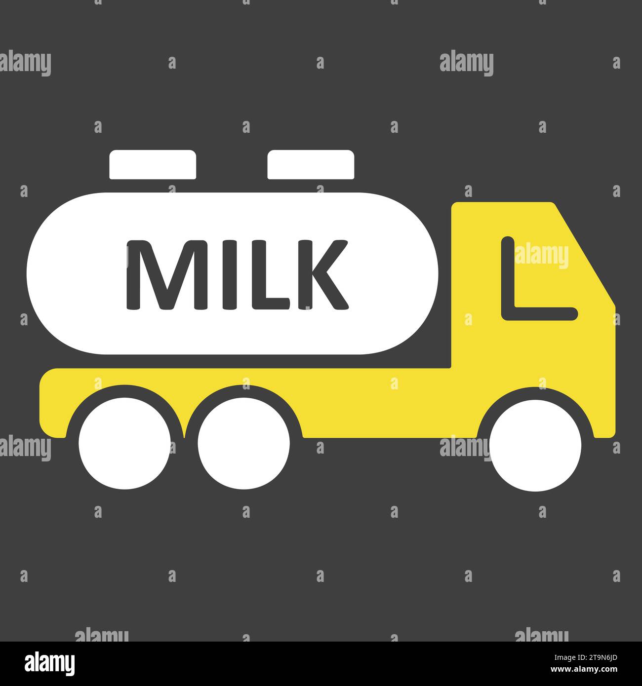 Dairy milk delivery service, truck with milk vector on dark background ...