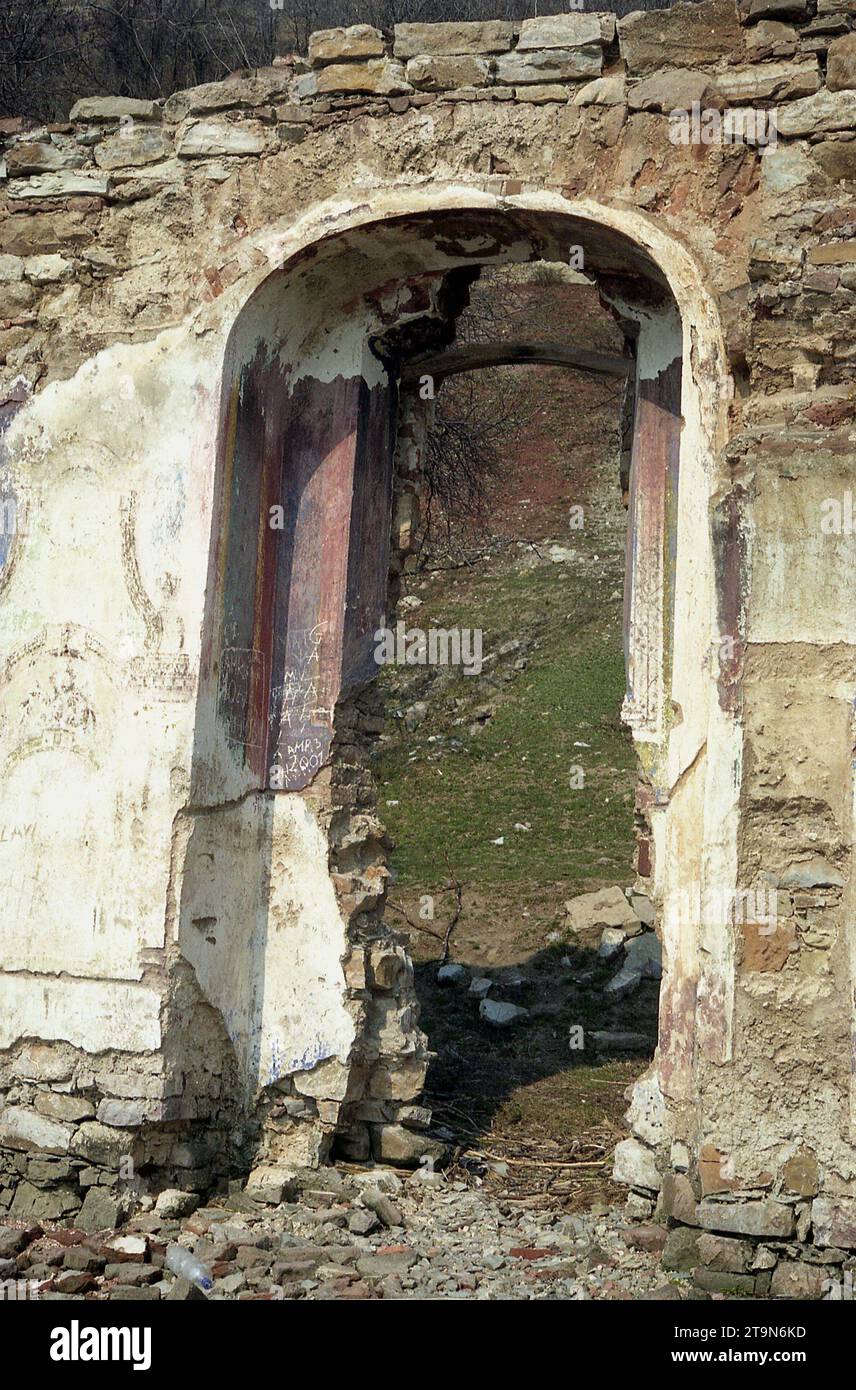 Svinita, Mehedinți County, Romania, 2004. The ruins of the Christian ...