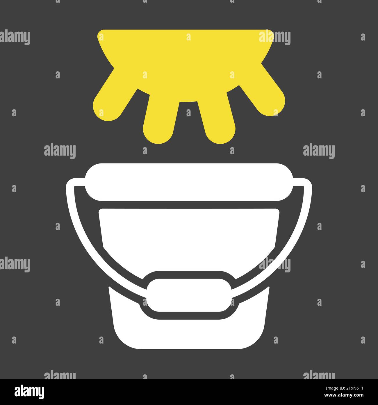 Cow udder and buckets. Fresh milk vector on dark background icon. Dairy ...