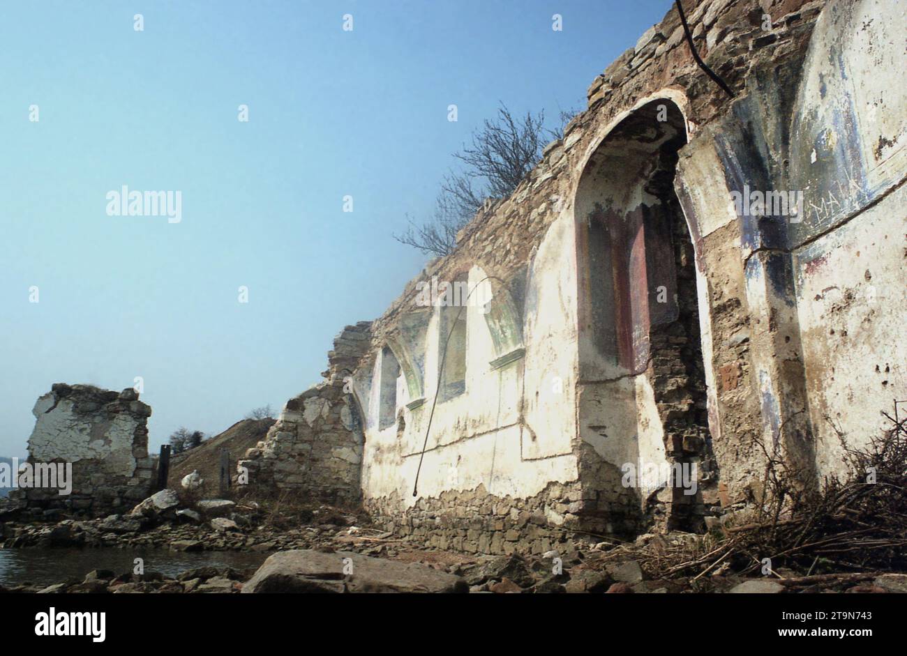Svinita, Mehedinți County, Romania, 2004. The ruins of the Christian ...