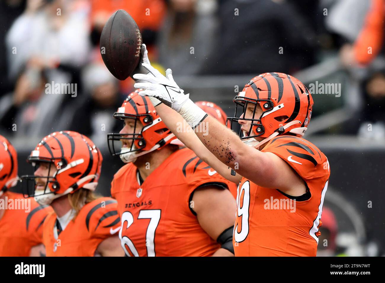 Cincinnati Bengals tight end Drew Sample (89) celebrates his touchdown ...