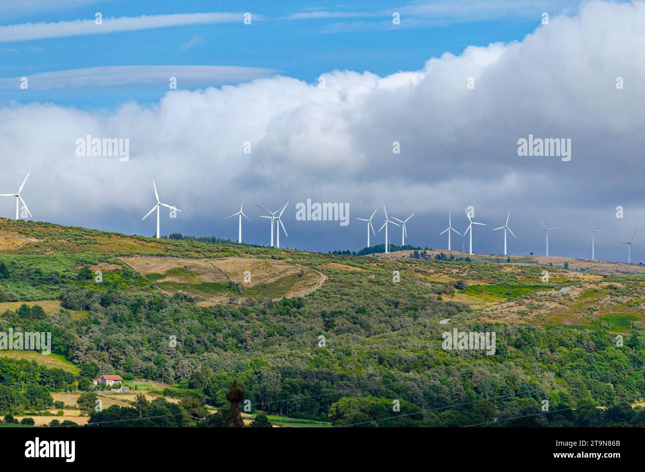 Wind turbine dawn mountain hi-res stock photography and images - Alamy