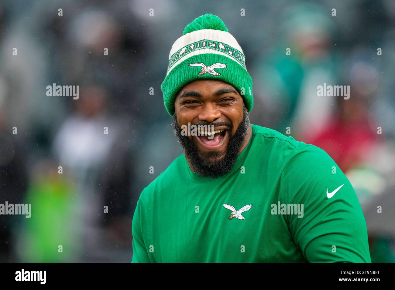 Philadelphia Eagles defensive end Brandon Graham watches during warm ...